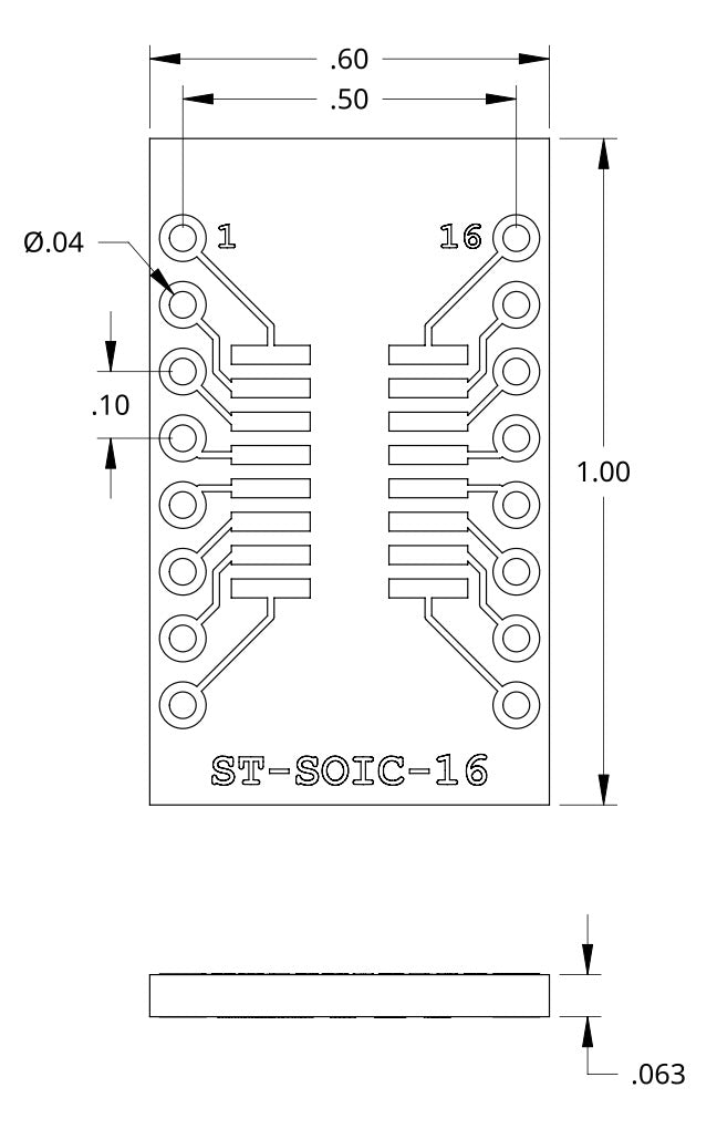 SOIC-16, SOP-16 | SMD to DIP Adapter | SchmalzTech