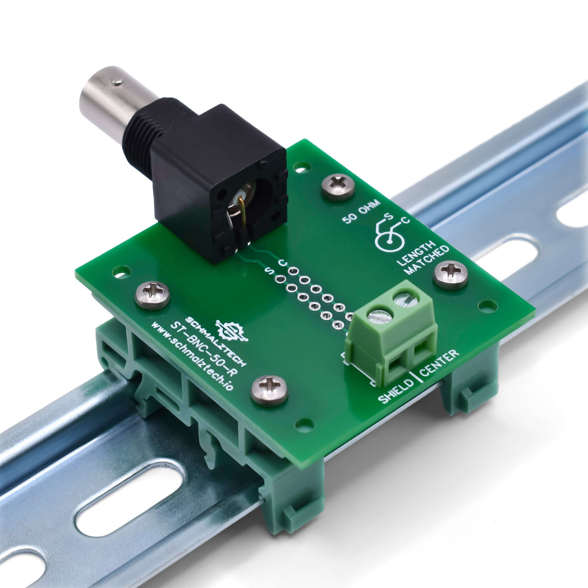 BNC 50 Ohm Breakout Board | DIN Rail | SchmalzTech