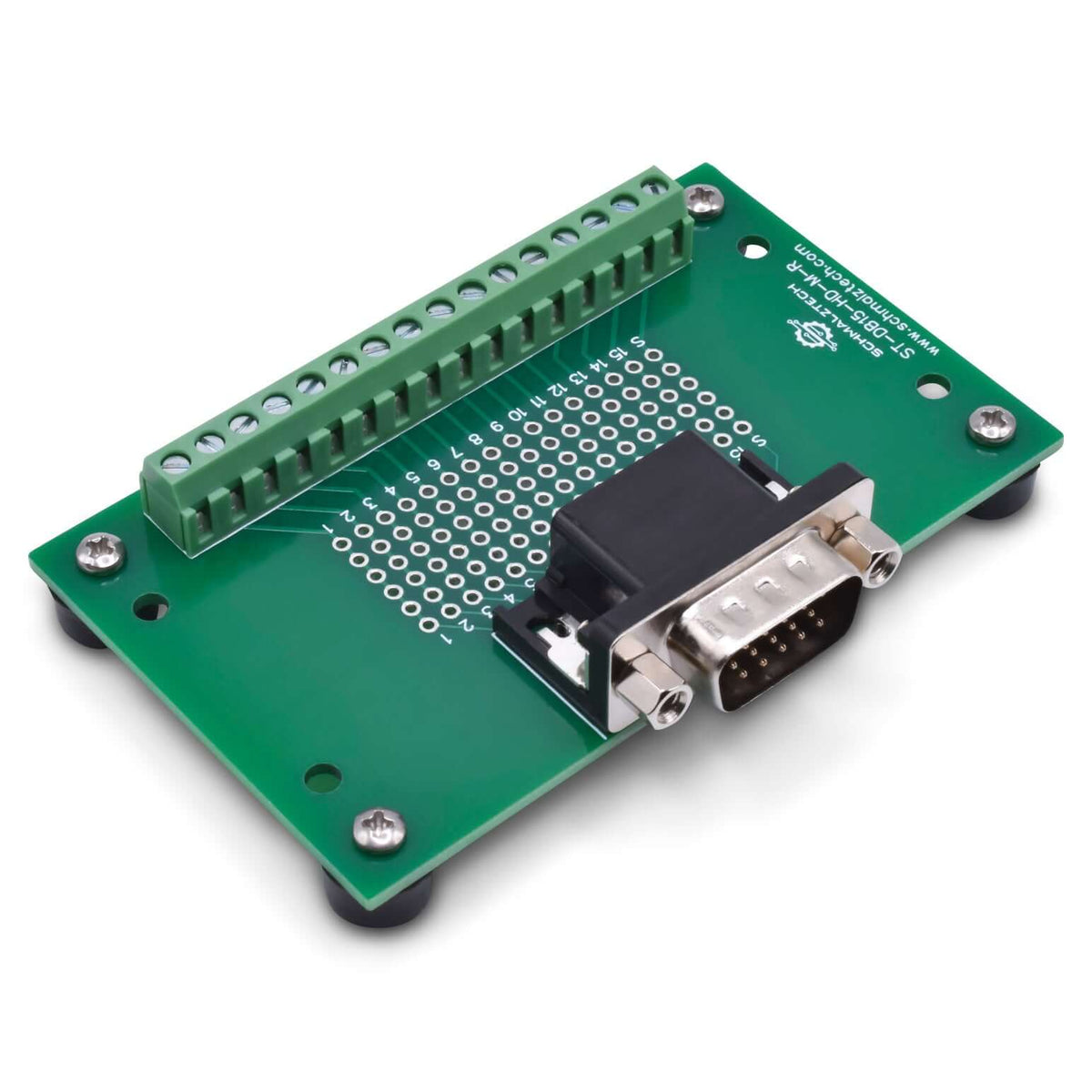 DB15 HD, VGA | Male Breakout Board with Feet | SchmalzTech