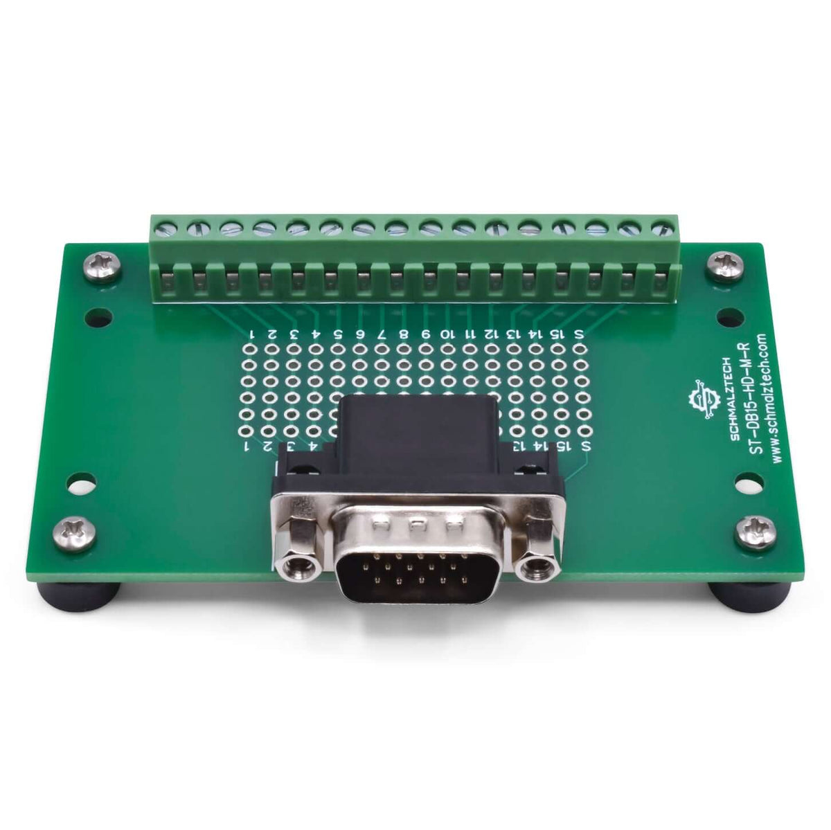 DB15 HD, VGA | Male Breakout Board with Feet | SchmalzTech