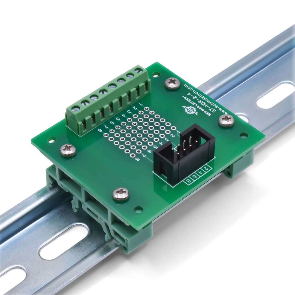 2x4 Header / IDC Breakout Board | DIN Rail | SchmalzTech