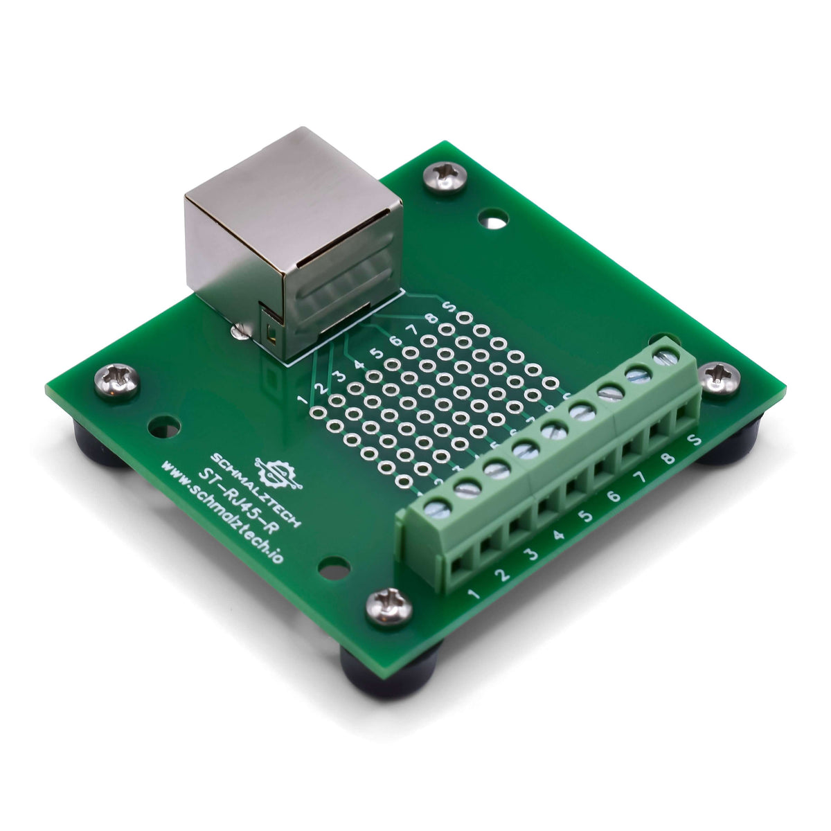 RJ45 / 8P8C Breakout Board with Feet | SchmalzTech